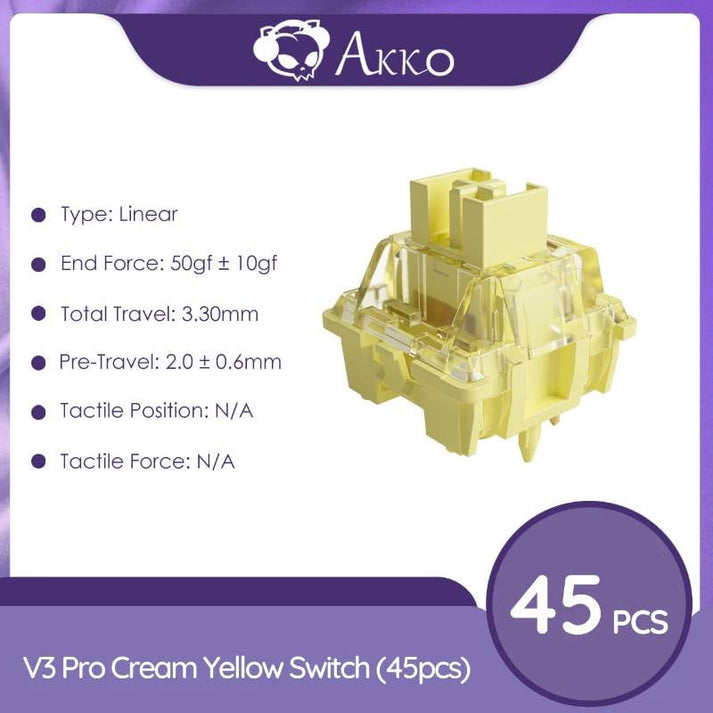 Akko V3 Creamy Yellow Pro 45pc Box – FancyKeebs