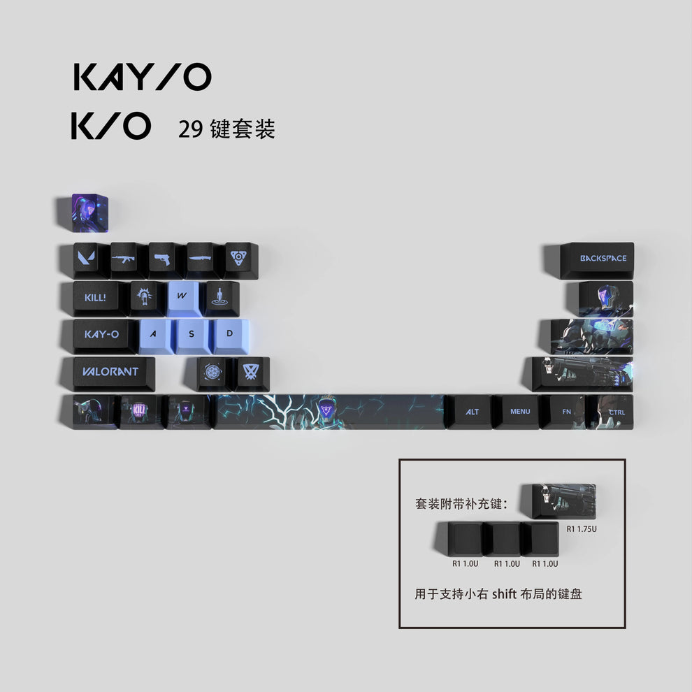 29 Key Valorant Keycap Set- Kay/O – FancyKeebs