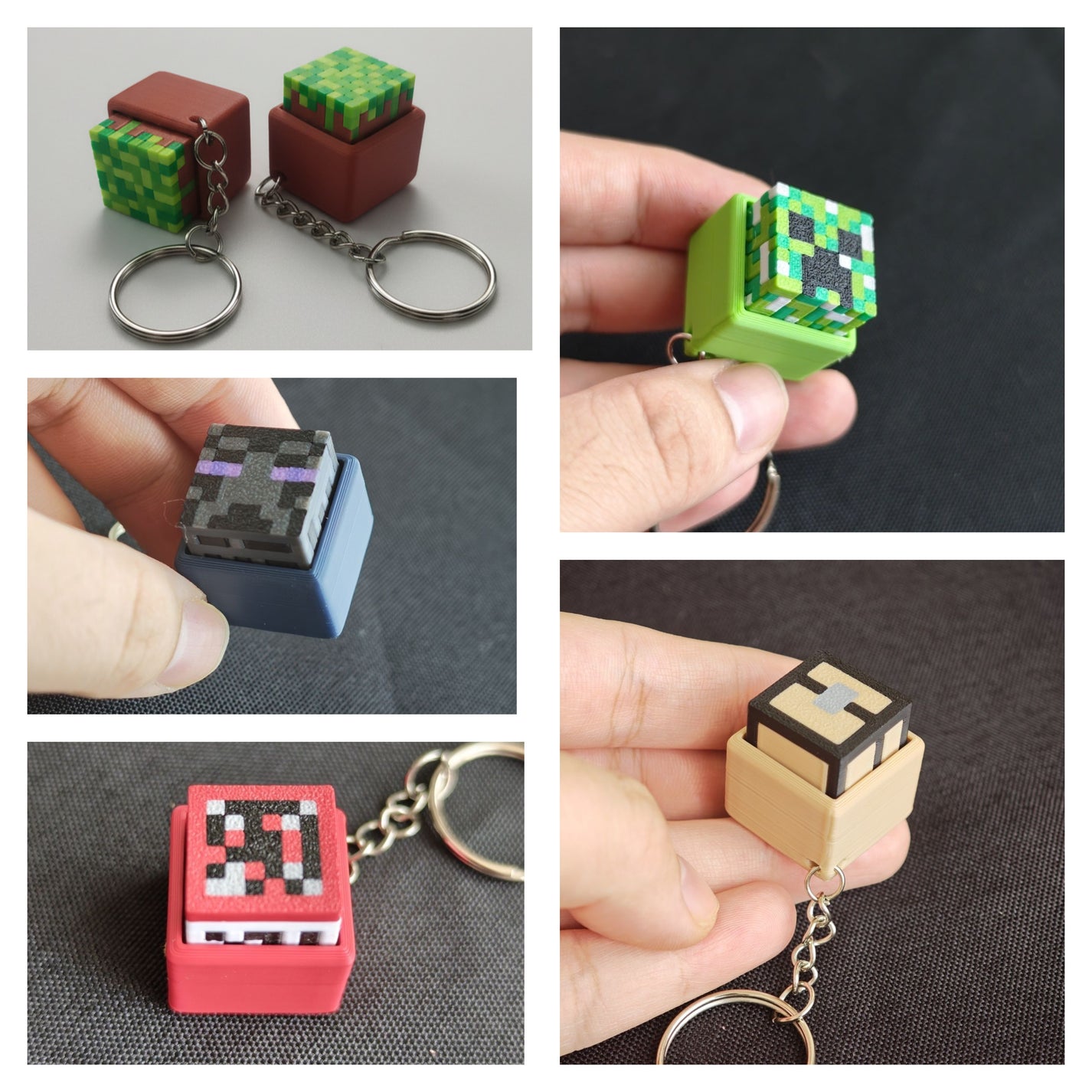 Minecraft Themed Fidget Keychian Bundle - 5 Keychains – FancyKeebs
