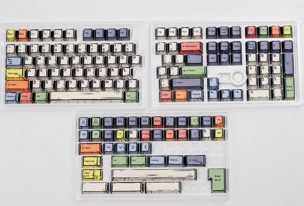 Retro Comic PBT 150 Keys Cherry Profile Keycaps Set – FancyKeebs